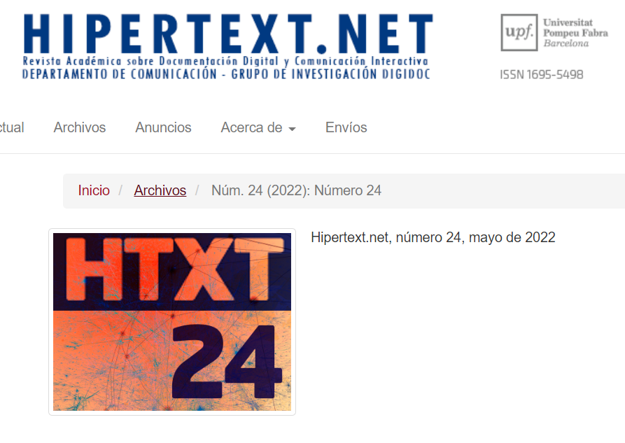 Hipertext.net Mayo 2022: nuevo número disponible en abierto